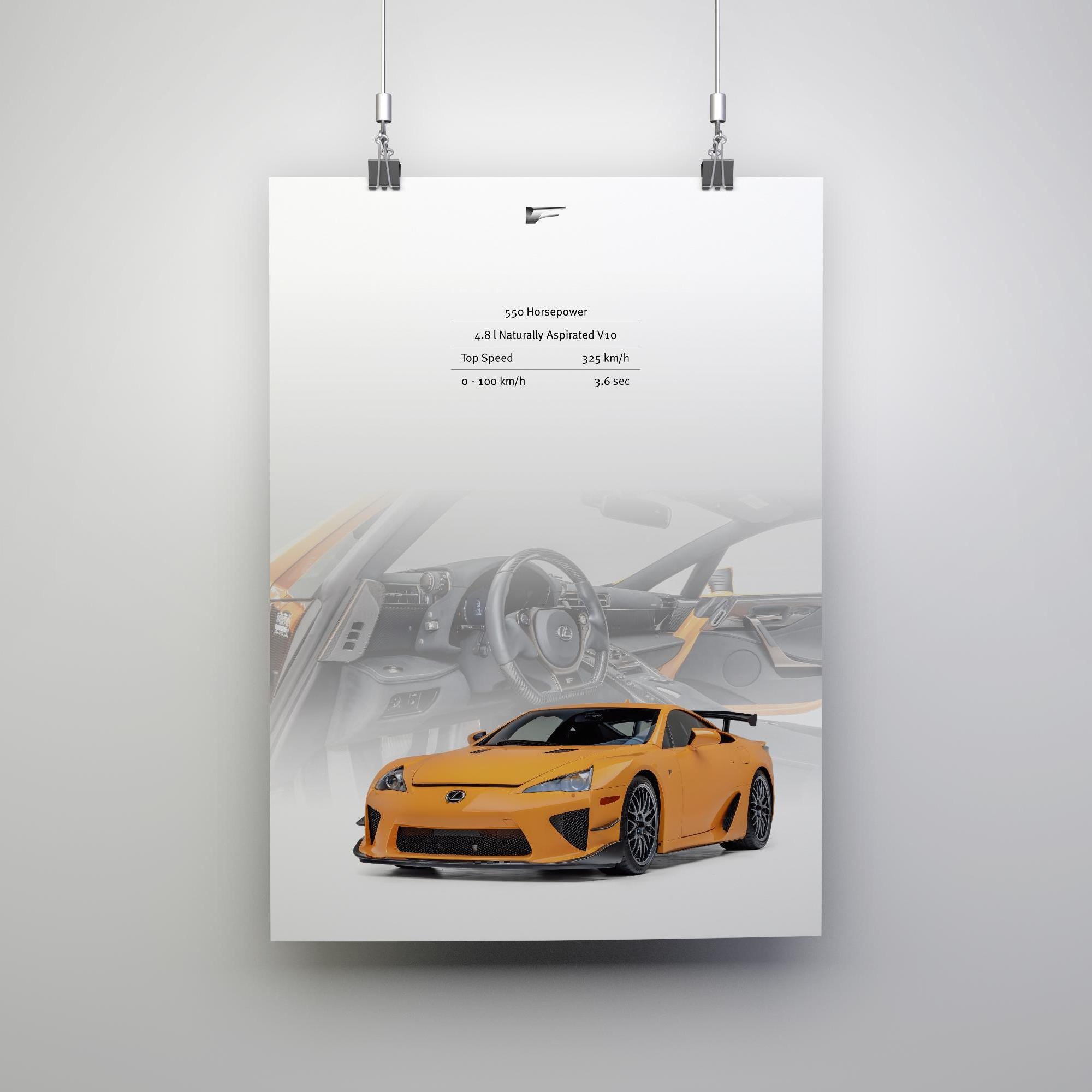 Lexus LFA Poster Supercar Wall Art Modern Car Print Perfect Wall Art ...