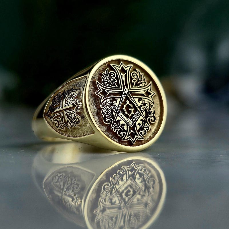Masonic Ring With Cross - Etsy