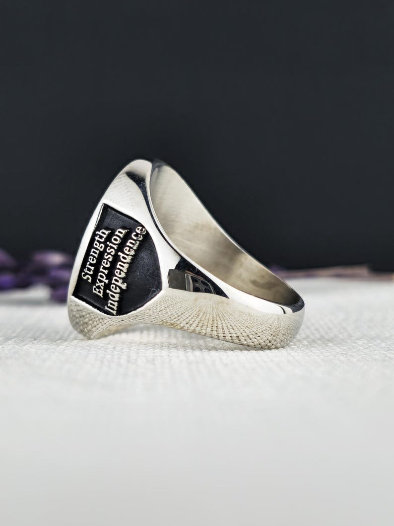 Custom Family Crest Signet Ring: Engraved Sterling Silver Heritage ...