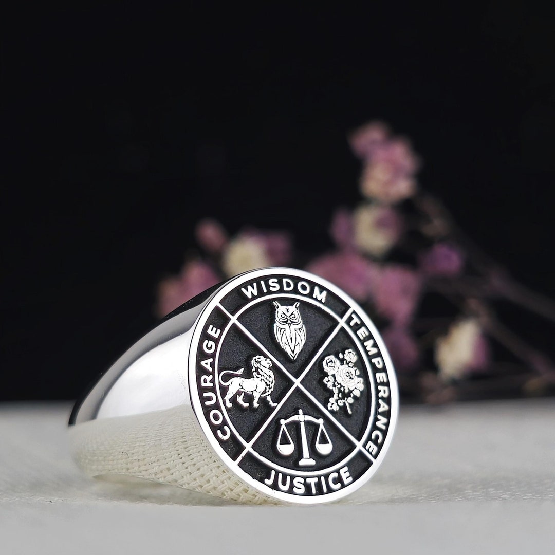Wisdom Ring, Stoic Rings, Moderation Ring, Virtues Ring, Virtue ...