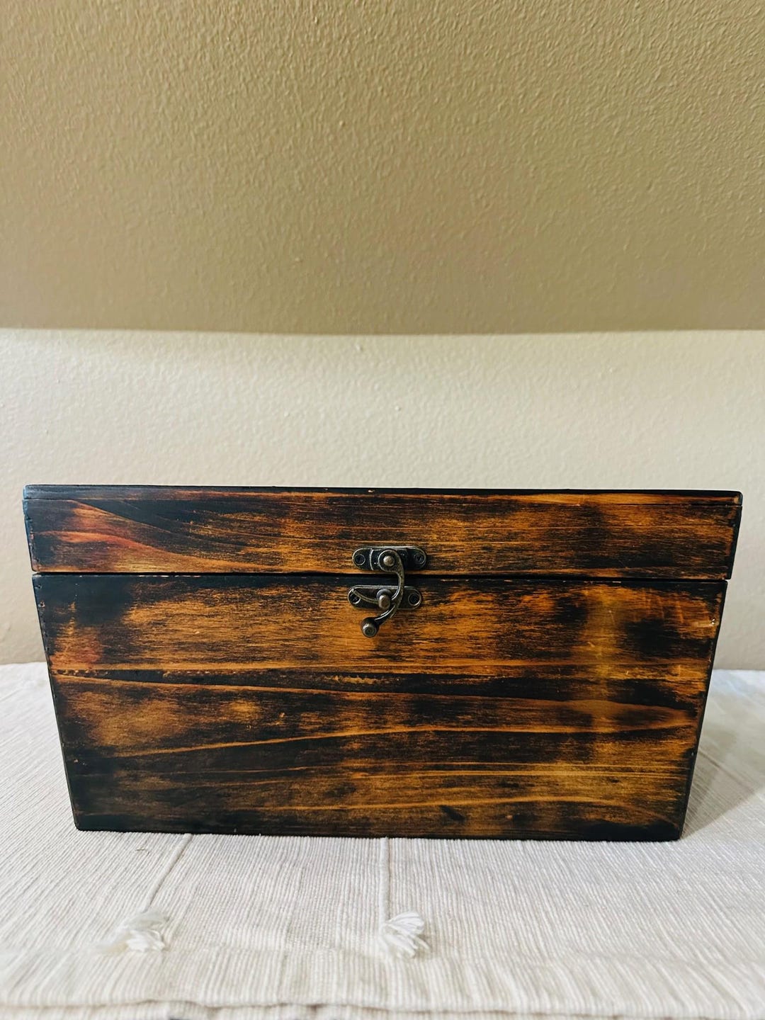 Rustic Wooden Storage Box - Etsy