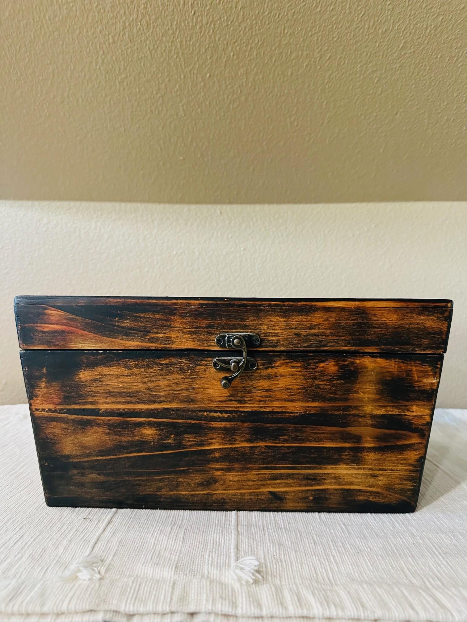 Rustic Wooden Storage Box - Etsy