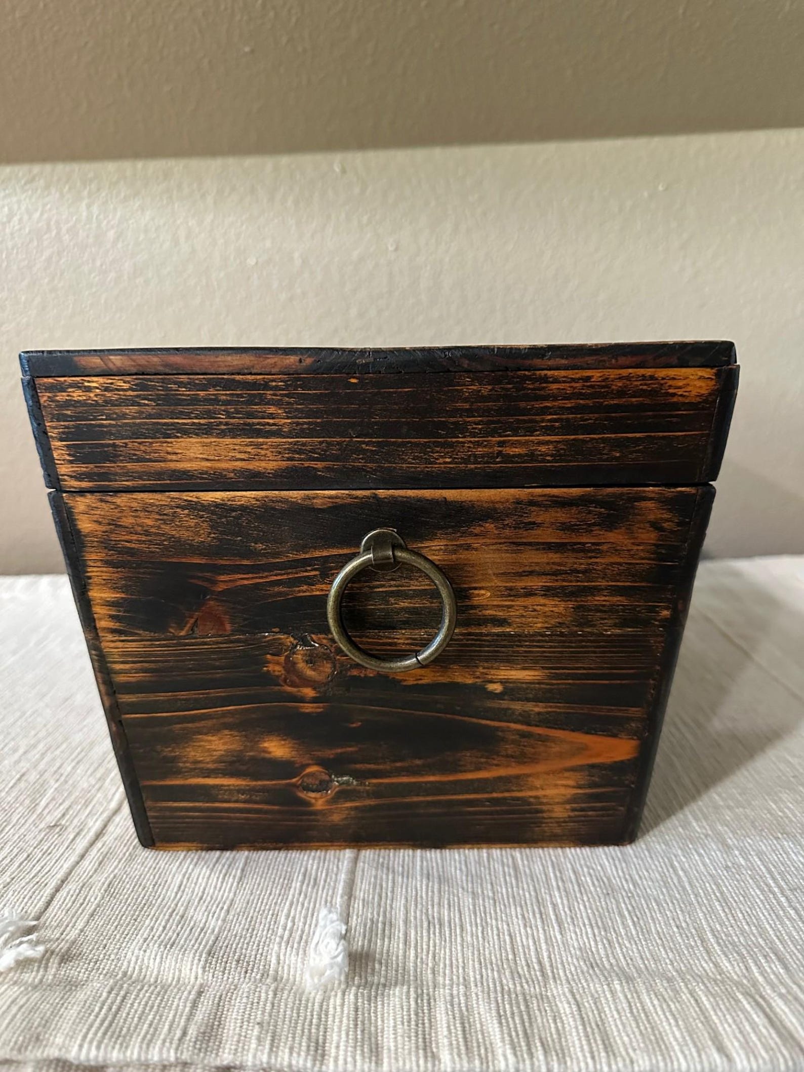 Rustic Wooden Storage Box - Etsy