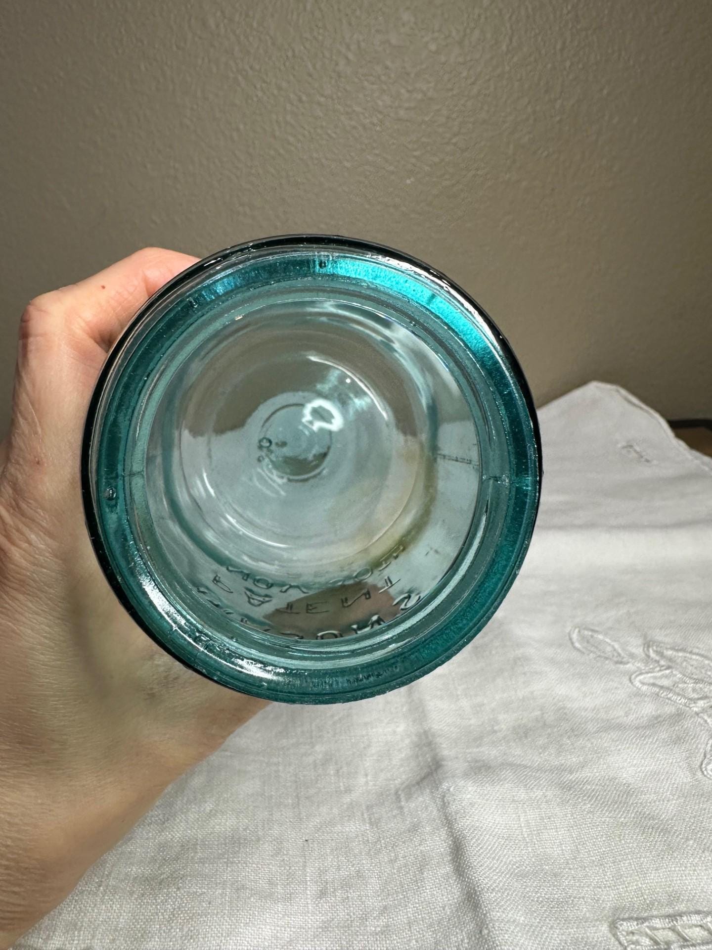 Vintage Mason Pint Blue Glass Jar Patent Nov 30th, 1858, in Block ...
