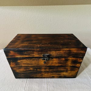 Rustic Wooden Storage Box - Etsy