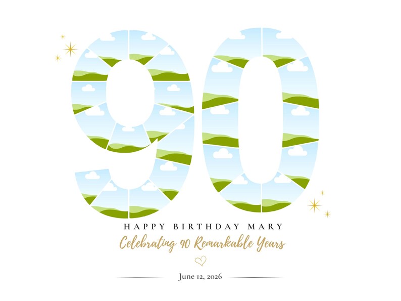 90th Birthday Photo Collage Template (digital Download) Customizable ...