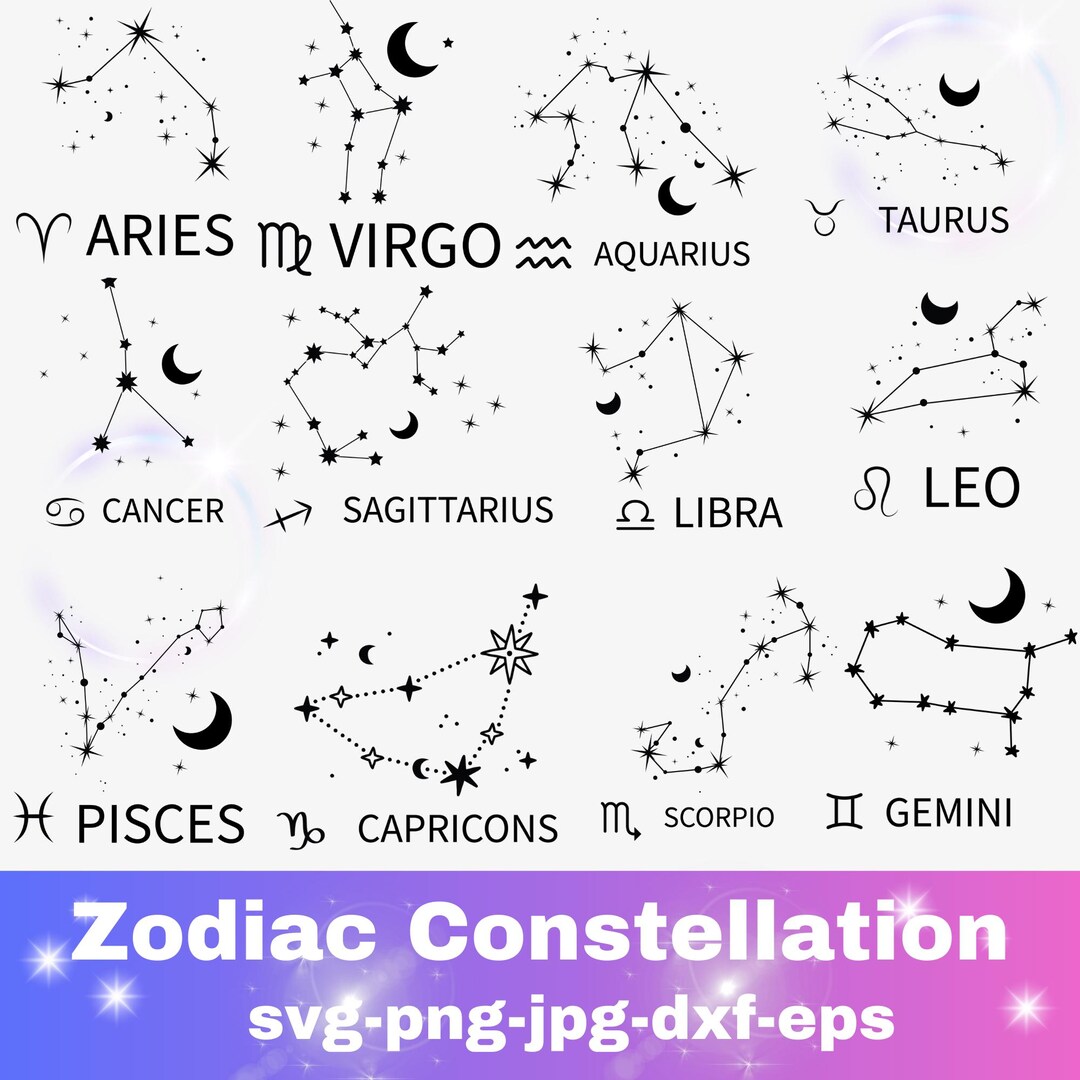 Zodiac SVG Bundle, Horoscope SVG, Astrology Signs SVG, Zodiac Clipart ...