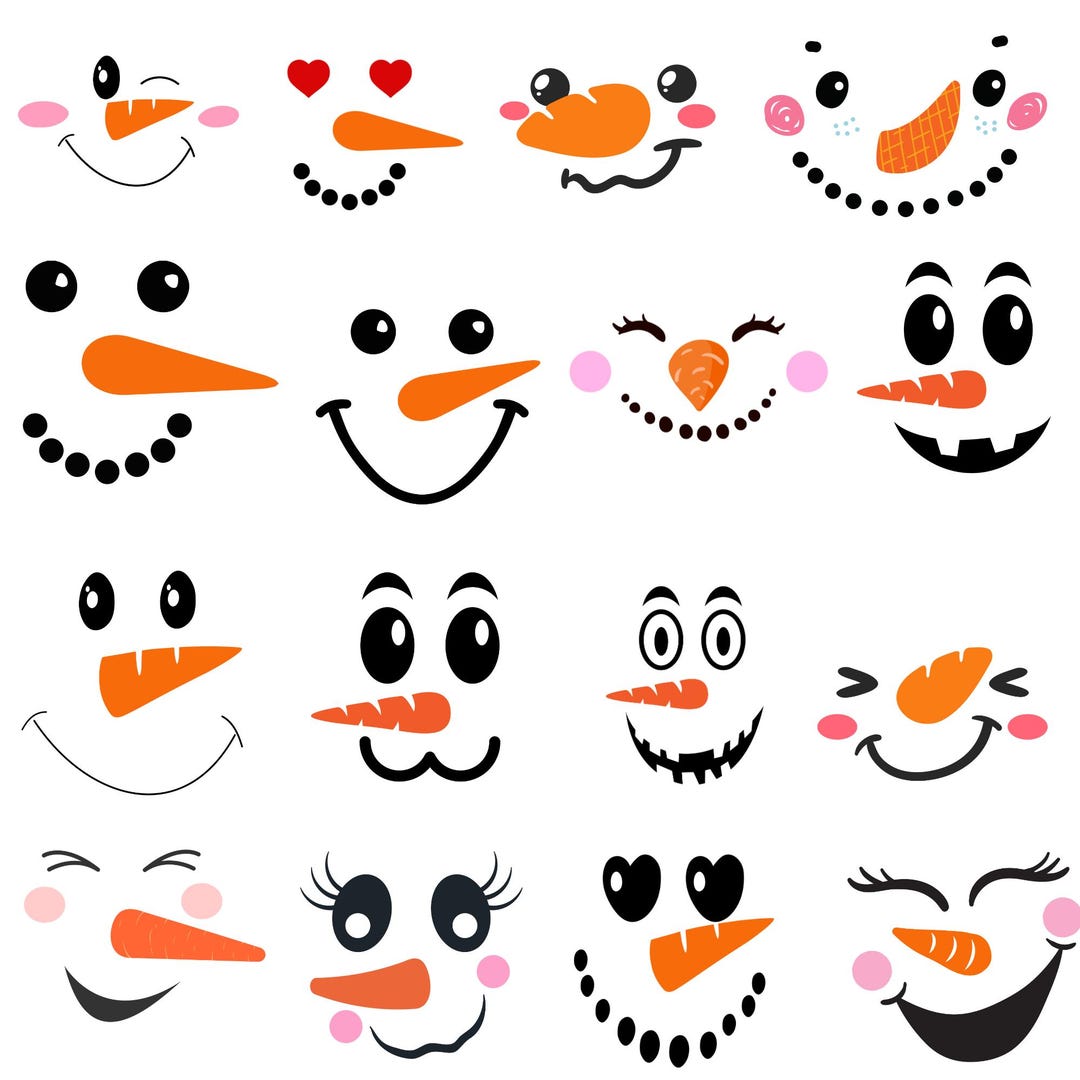Cute Snowman Face Svg,christmas Svg,snowmen Face Png, Christmas Snowman ...