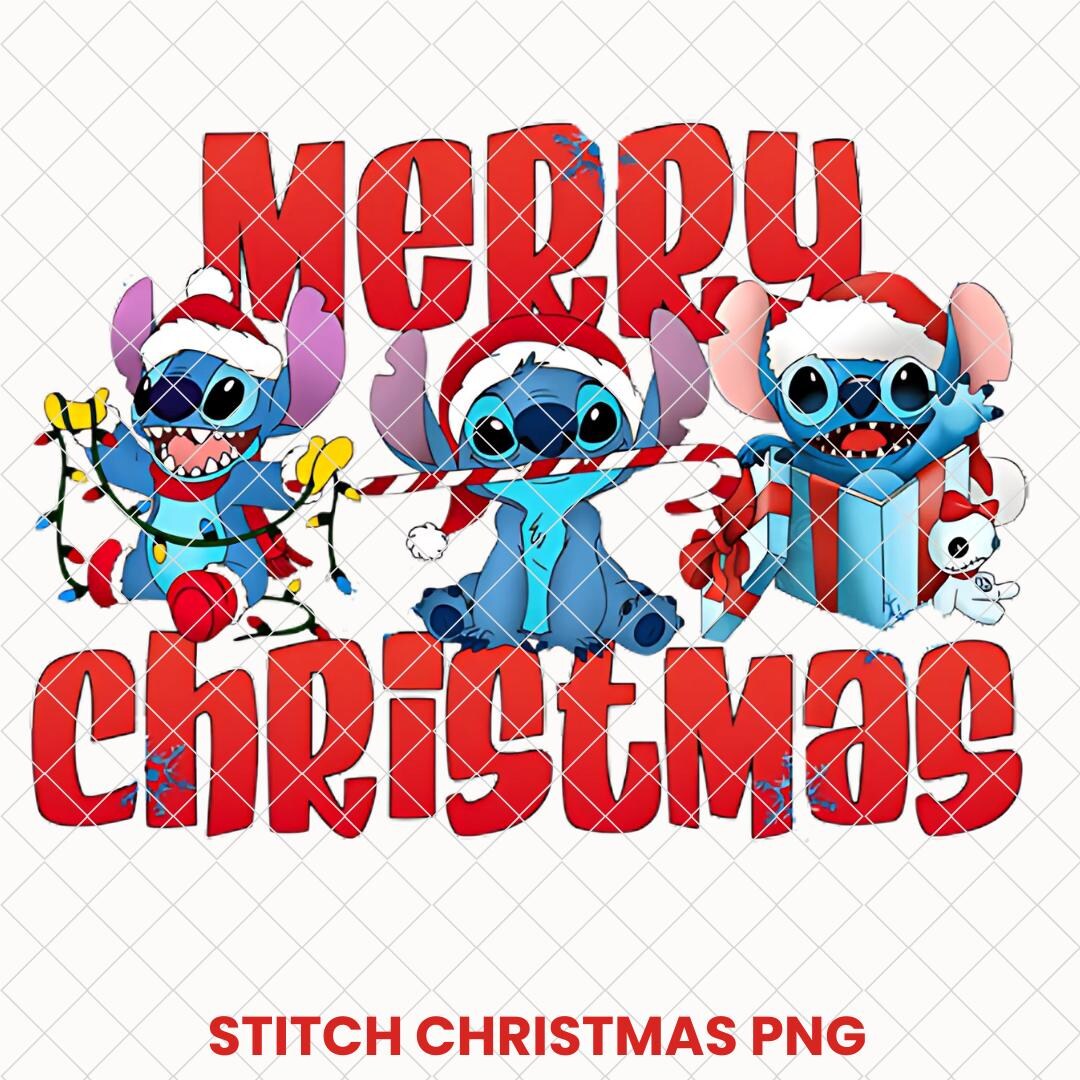 Christmas Stitch Svg, Blue Alien Christmas Png, Stitch Clipart, Merry ...