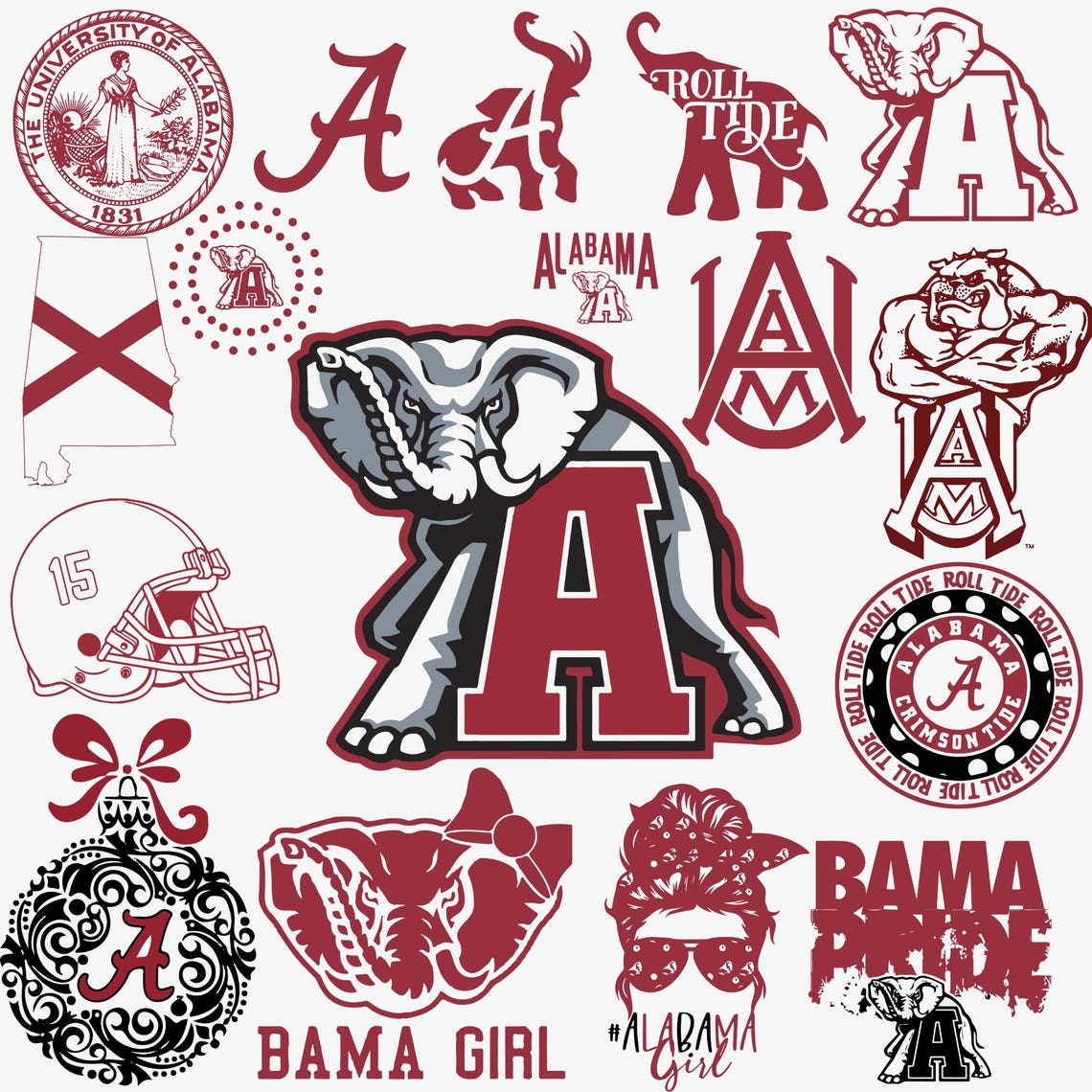 Alabama Svg, Alabama Png, Alabama Crimson Svg, Roll Tide Png, Crimson ...