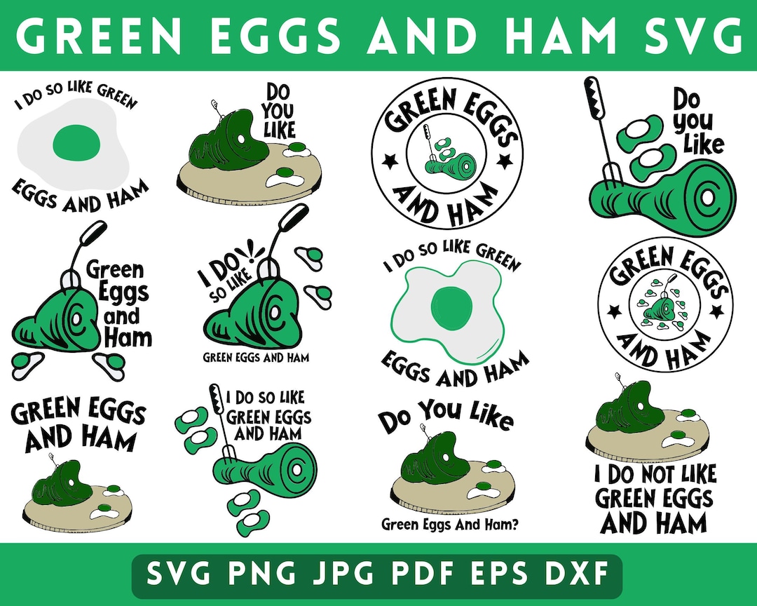 Green Eggs and Ham Svg Bundle,the Thing Coquette Png,green Egg and Ham ...