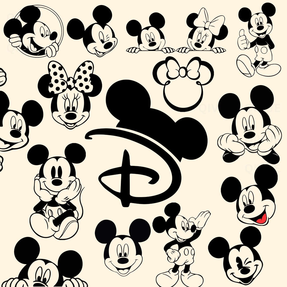 Mickeyy Mouse Svg Bundle Layered Svg, Mouse Clipart, Mouse Vector Svg ...