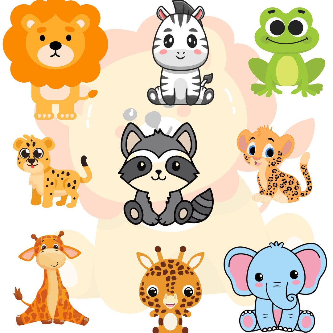 Safari Animals Outline Svg,safari Animals Png,cute African Jungle ...