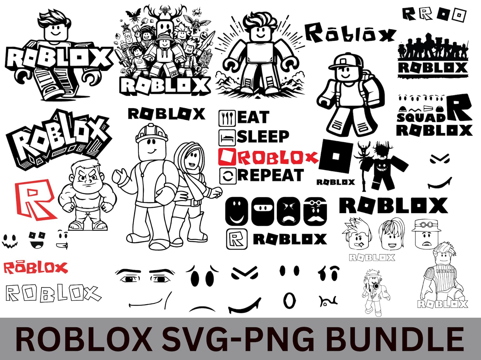 Roblox Svg Bundle, Robot Svg, Gaming Svg Files for Cricut, Roblox Png ...