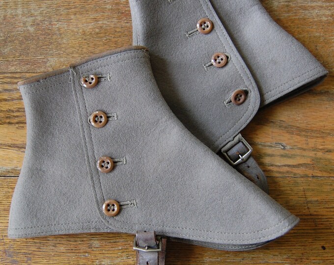 Antique Gray Wool Steampunk Spats Made by Bond Street - Etsy
