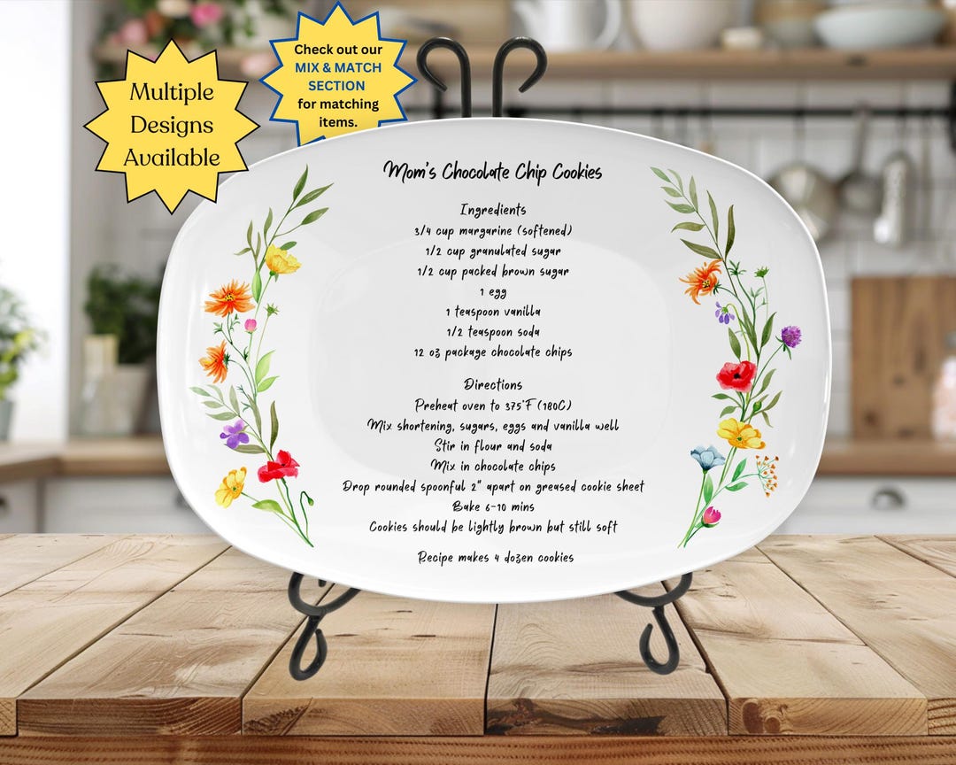 Personalized Recipe Platter Customized Serving Dish Keepsake Recipe ...
