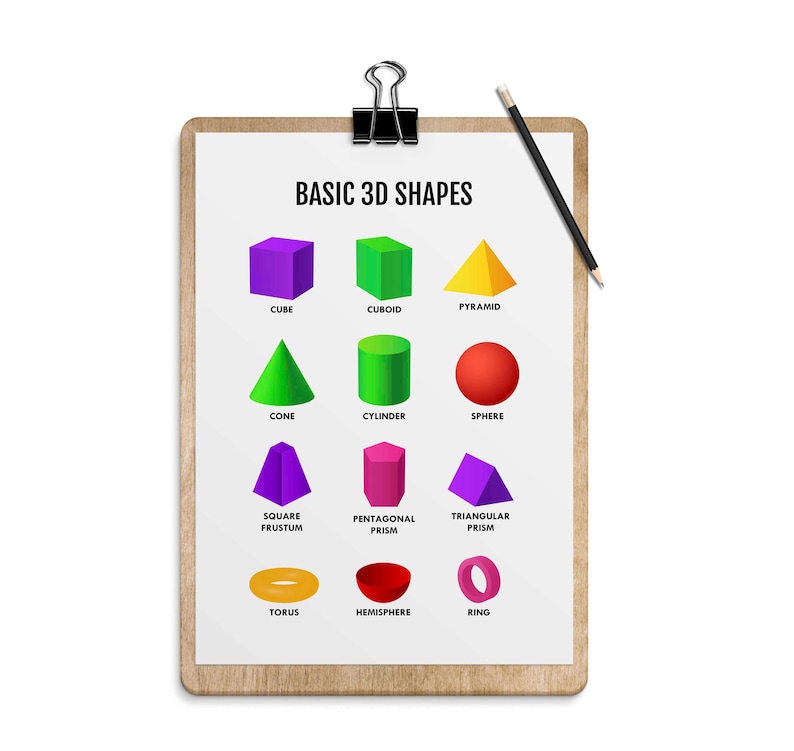 3D Shapes Math Poster Set: Classroom & Kids Decor (digital Download) - Etsy