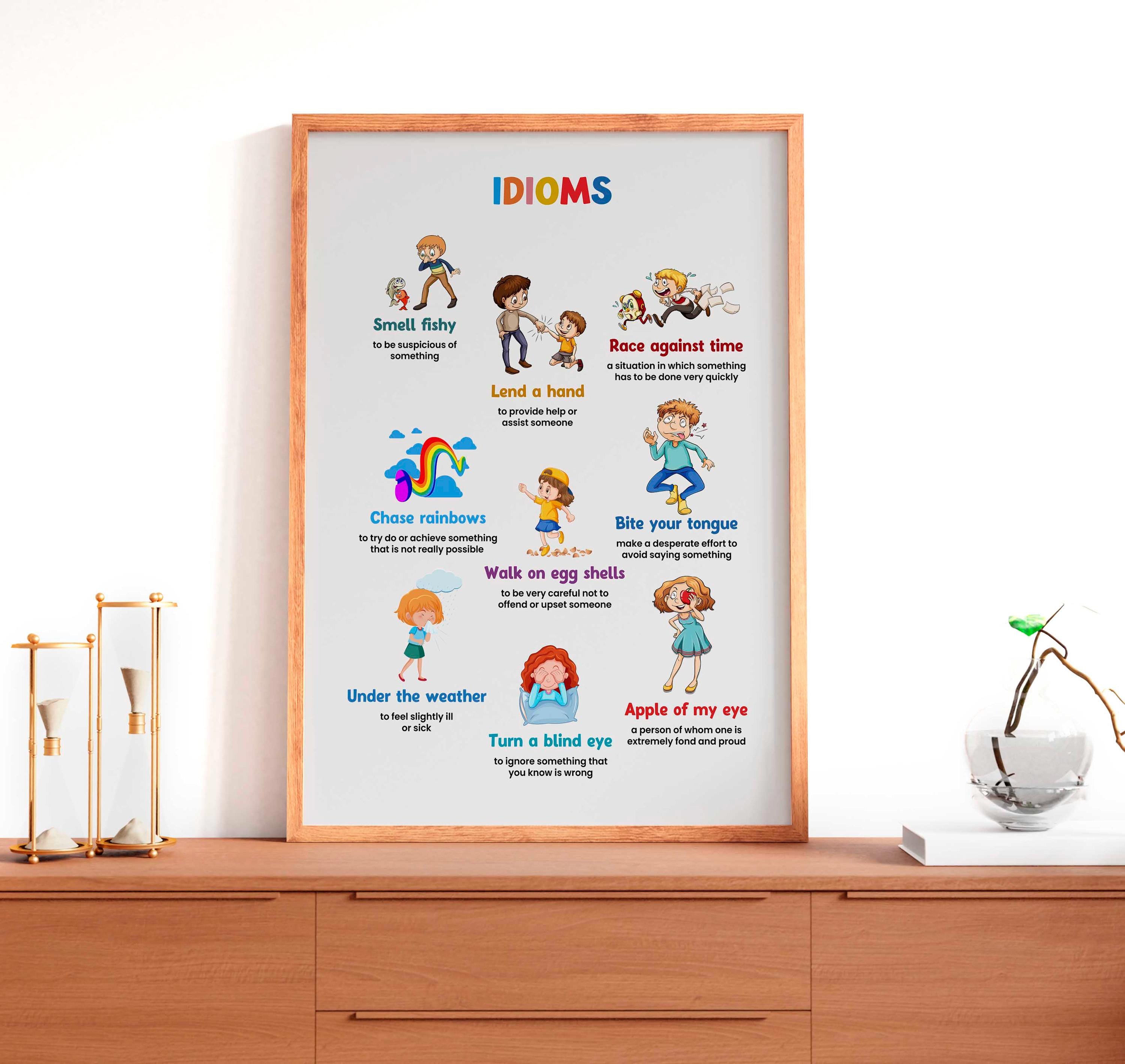 English Idioms, Idioms and Phrases, Kid Room Decor, Idiom Printable ...