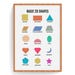 2D Geometry Shapes Poster: Educational Kids Room Decor (digital ...