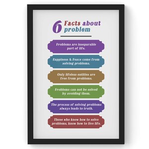 6 FACTS About PROBLEMS, Growth Mindset Poster, Morality Poster, Kids ...