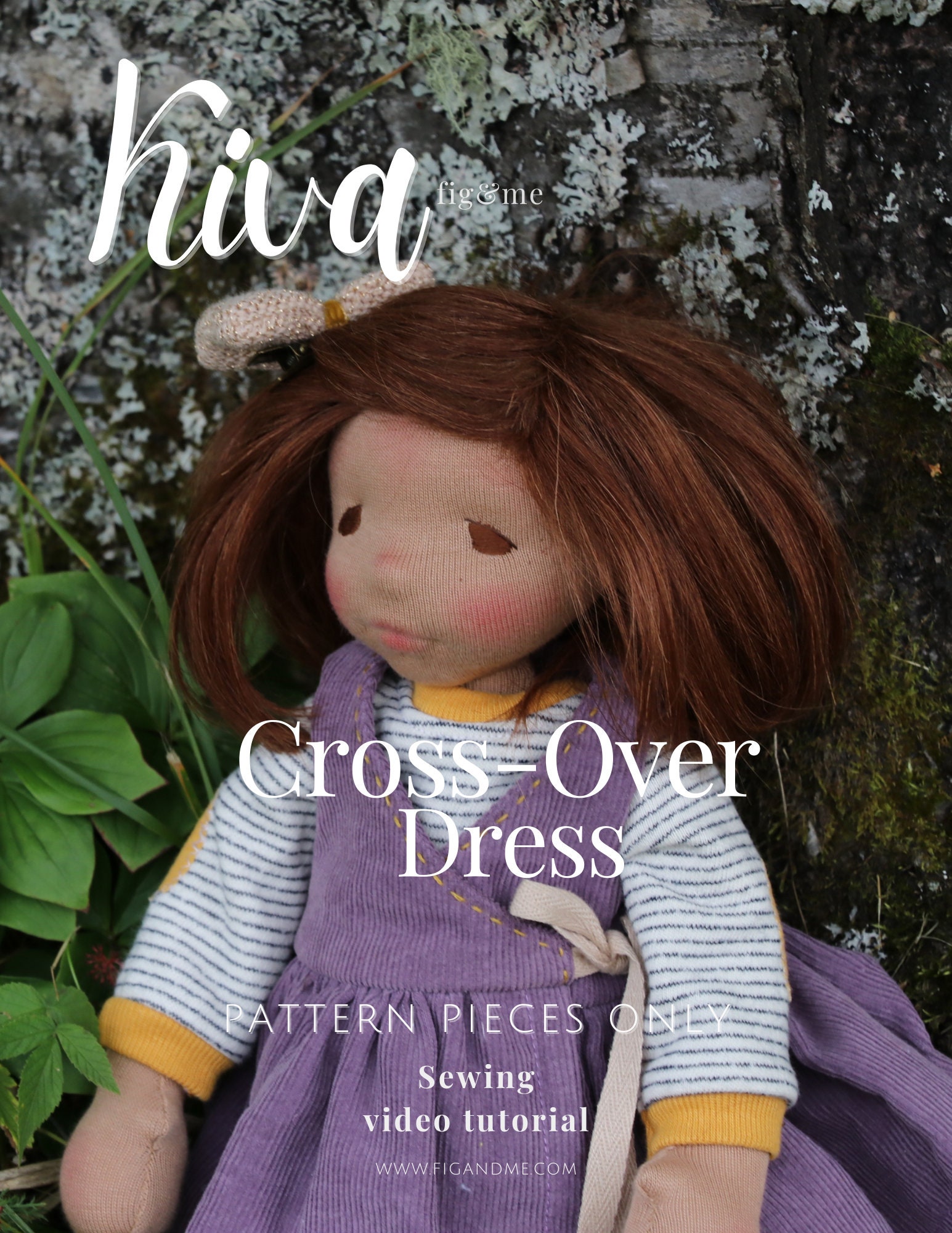 Cross Over Doll Dress PDF Pattern Pieces Only Sewing Video | Etsy