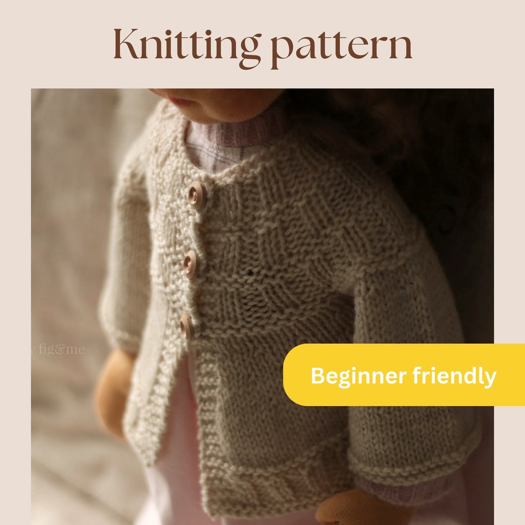 Doll Cardigan Knitting Pattern | Waldorf Style | for Natural Fiber Art ...