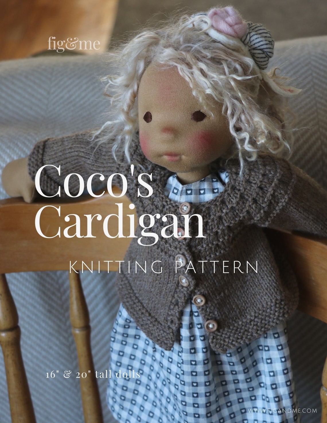 Doll Cardigan Knitting Pattern | PDF Download | Round Yoke and Long ...