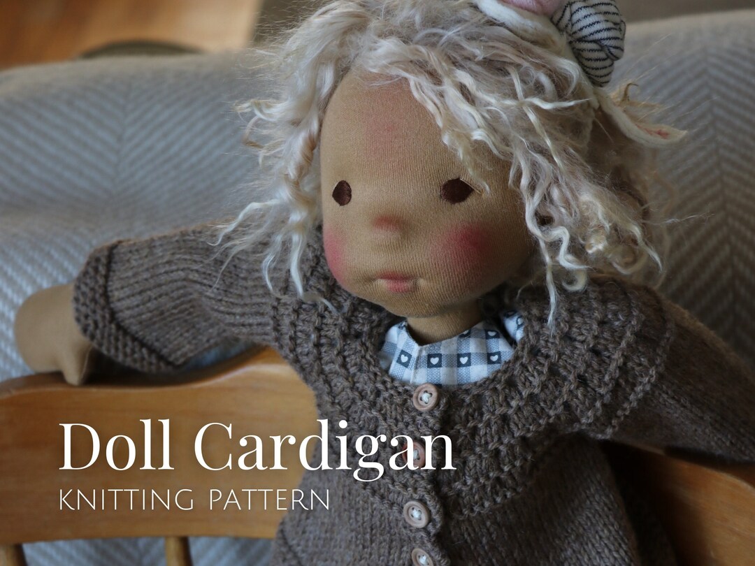 Doll Cardigan Knitting Pattern PDF Download Round Yoke and - Etsy