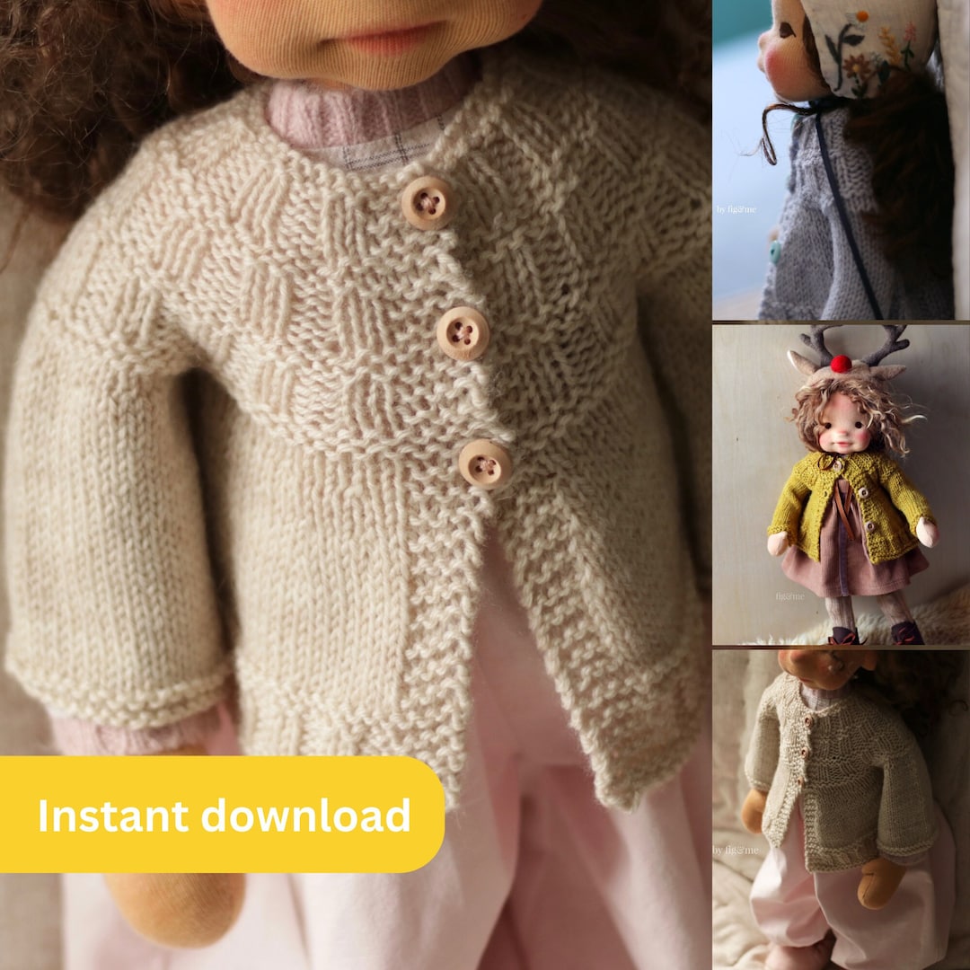 Doll Cardigan Knitting Pattern Waldorf Style for Natural - Etsy Canada