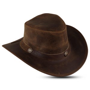 Handmade Genuine Leather Cowboy Hat: Unisex Western Outback Style - Etsy