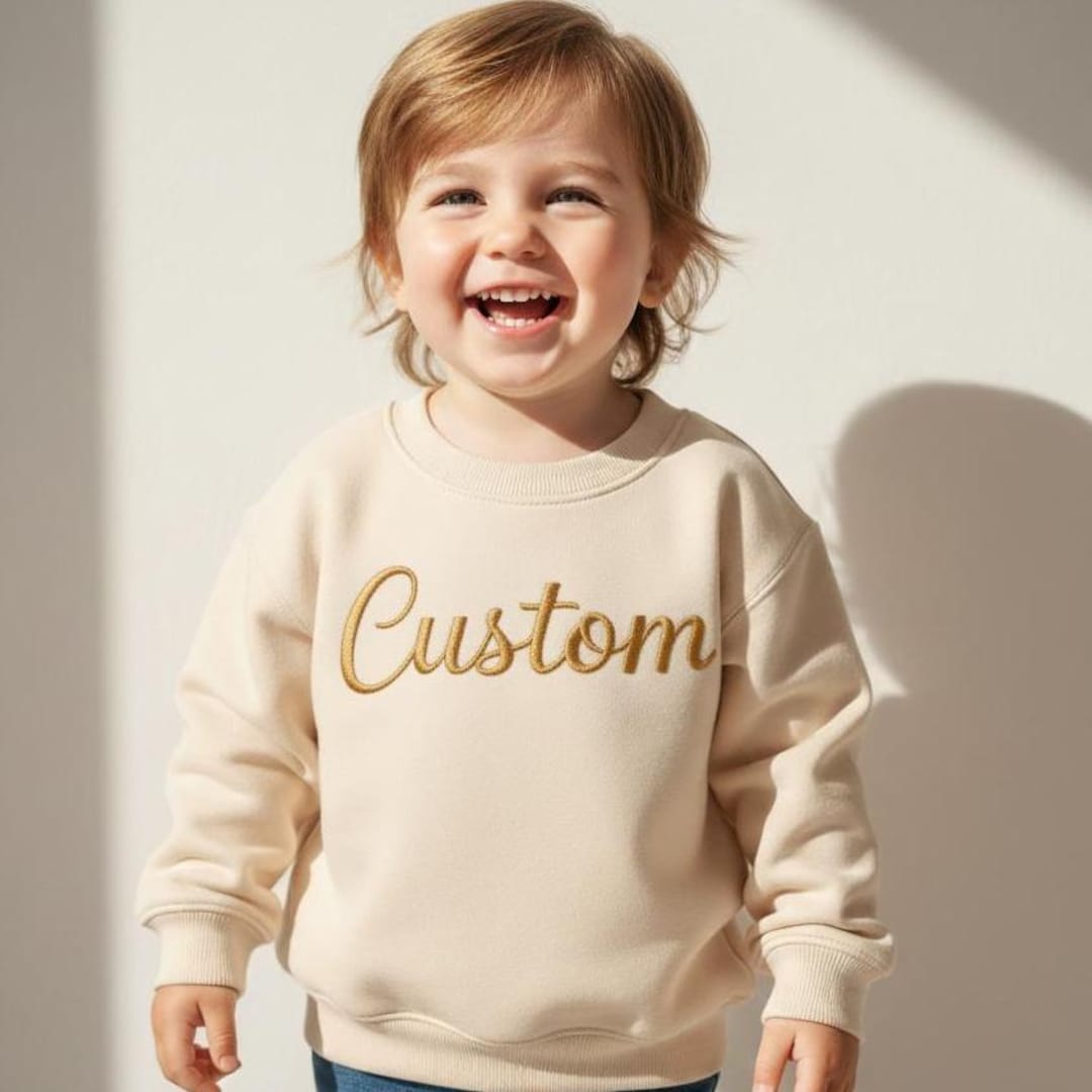 Custom Baby Name Embroidered Sweatshirt | Personalized Infant Pullover ...