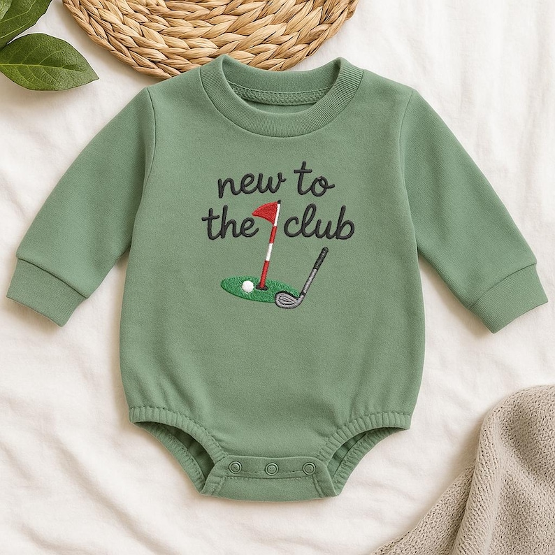 New to the Club Baby Romper, Golf Embroidered Infant Outfit, Funny Baby ...