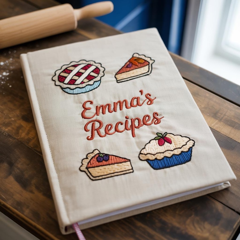Custom Recipe Book With Pastry & Whisk Wreath – Personalized ...