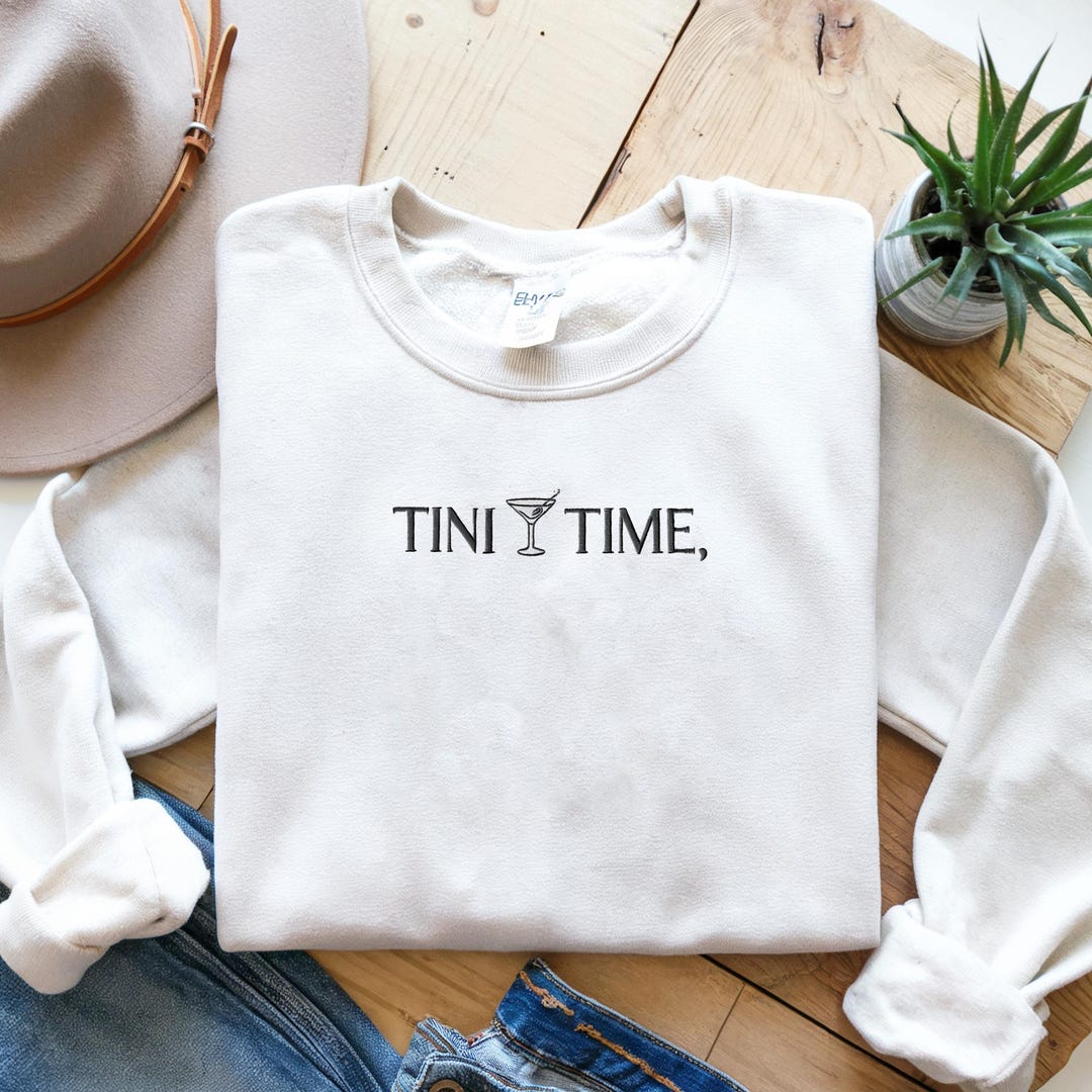 Embroidered Tini Time, Espresso Martini Crewneck, Martini Crewneck ...