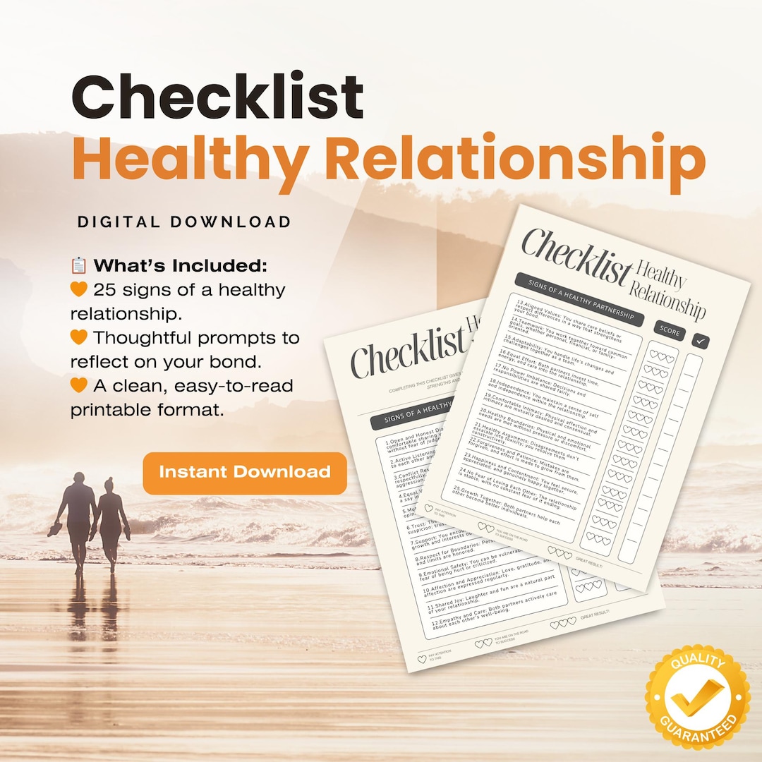 Printable Checklist for Couples - Healthy Relationship - Etsy