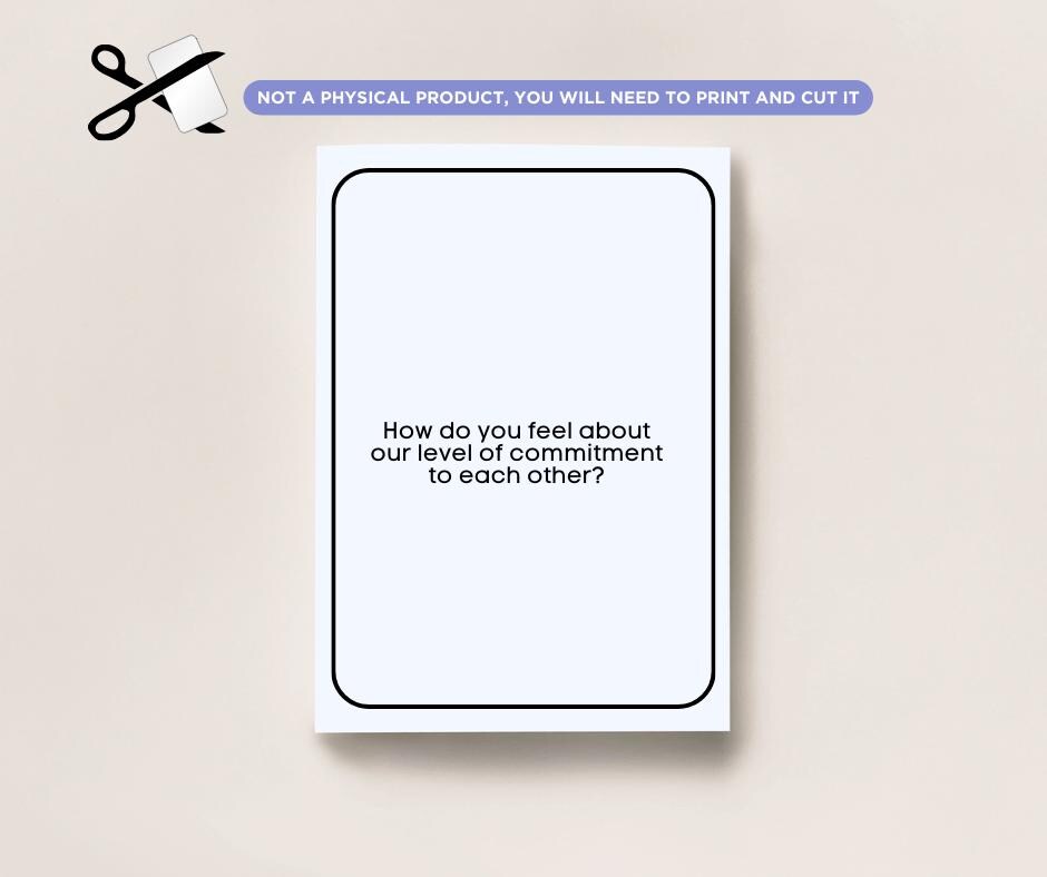 Deep Conversation Game for Couples, Couple Question Cards, Printable ...