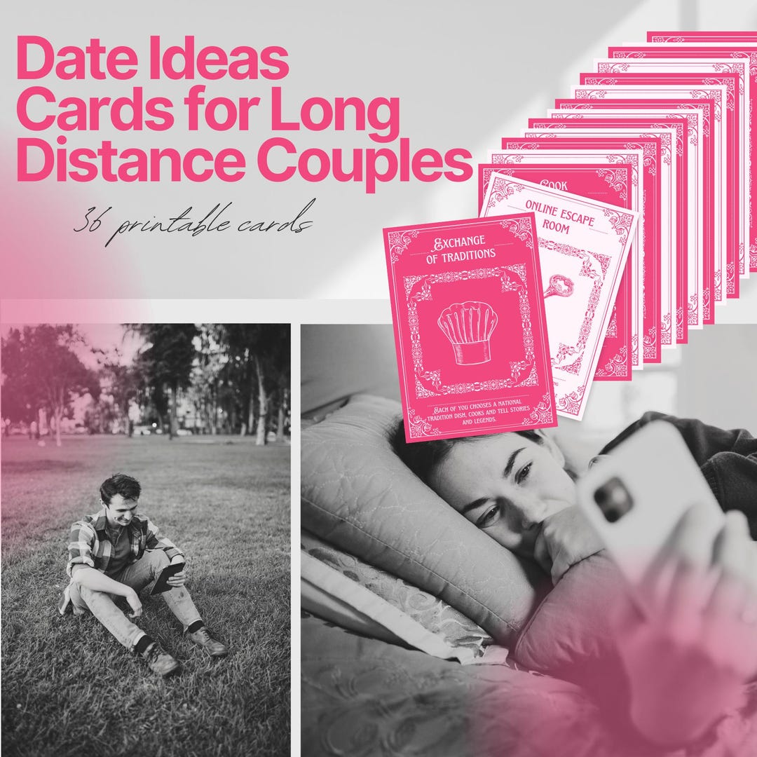 Printable Cards in Long Distance Relationship, Date Ideas (digital ...