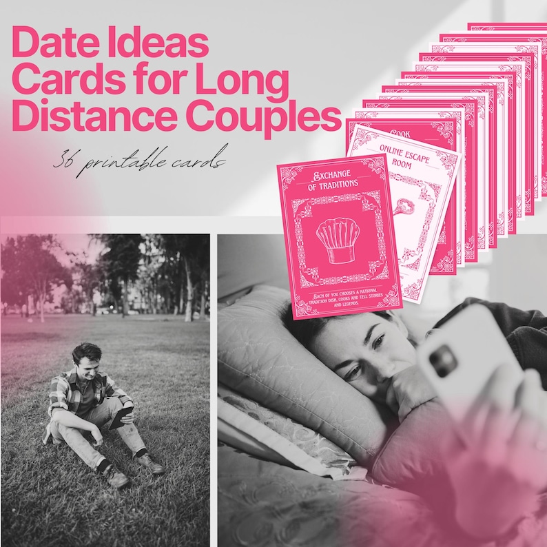 36 Date Ideas Printable Cards for Long Distance Relationship - Etsy