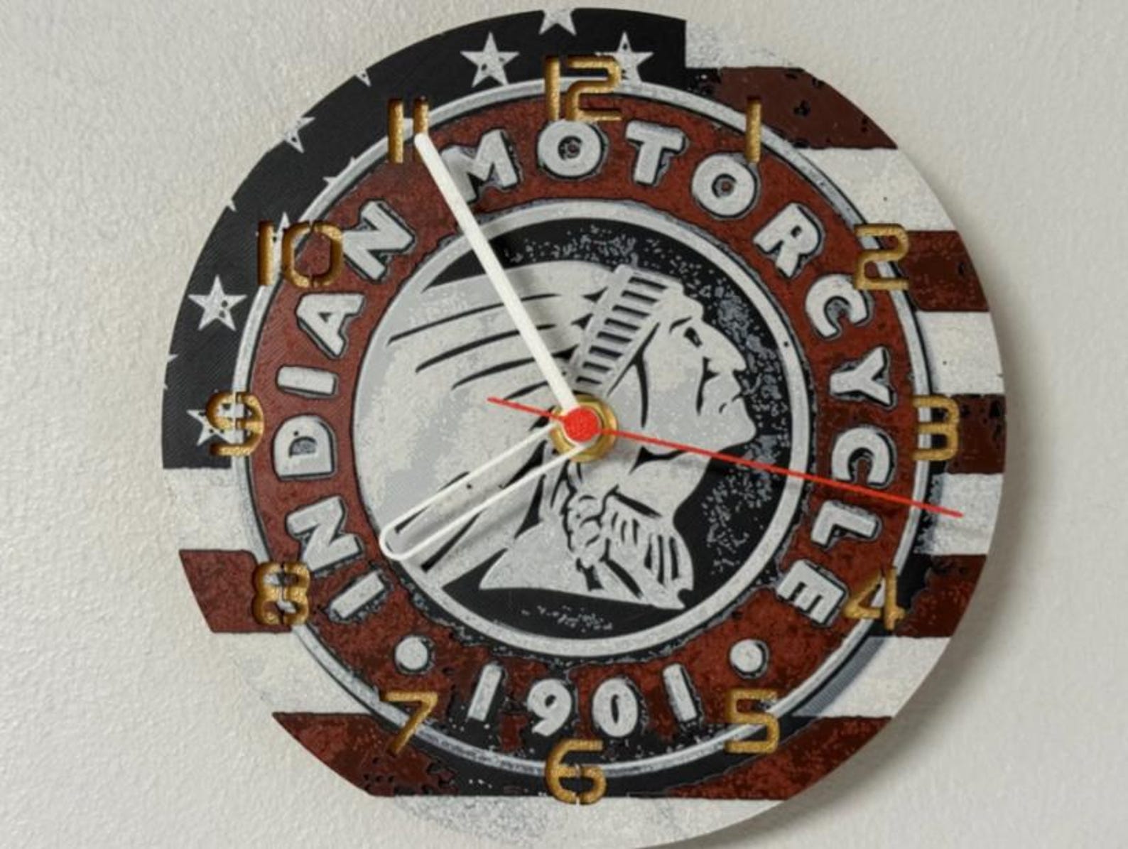Indian Motorcycle Wall & Desk Clock - Custom 3D Printed Hueforge Design ...
