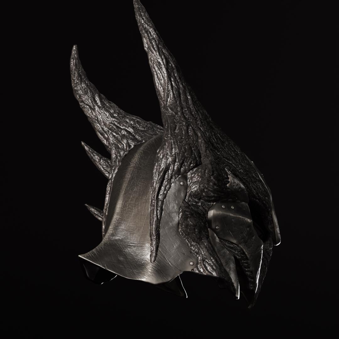 Sauron Inspired Evil Helmet STL File: 3D Printable Dark Fantasy Armor ...