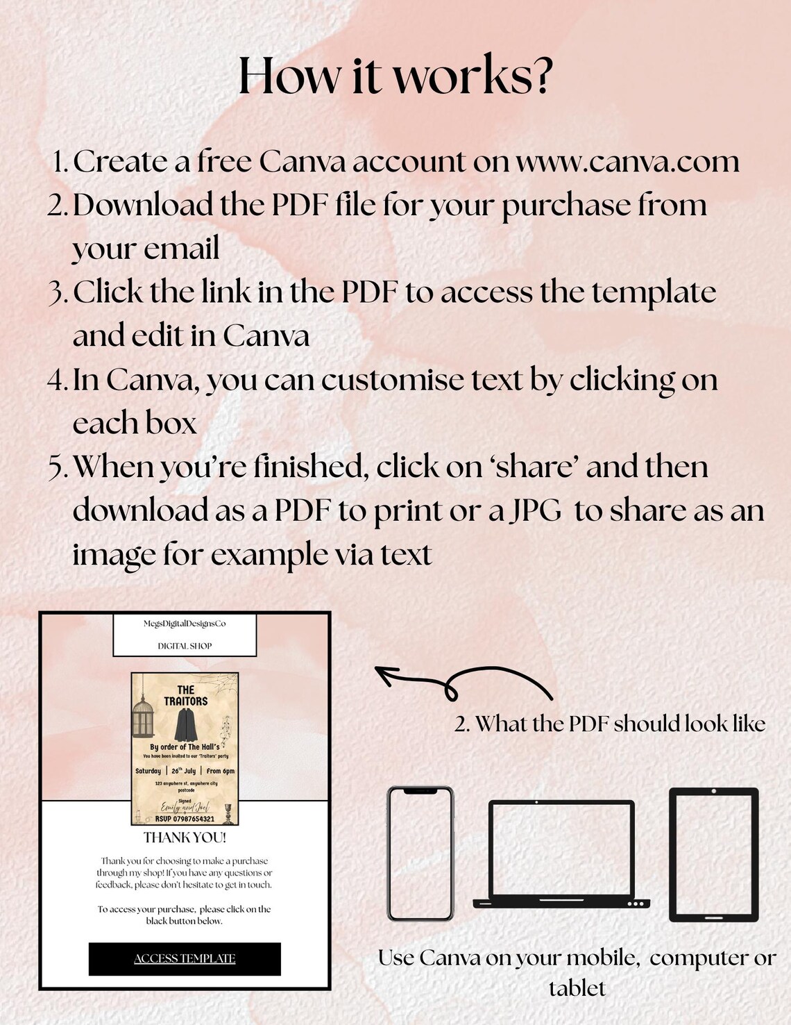 Traitors Party Invitation Template: Editable Canva Design (digital ...