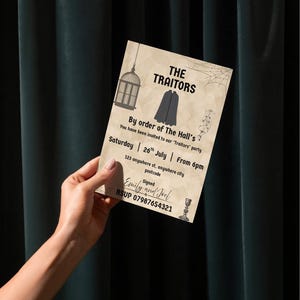 Traitors Party Invitation Template: Editable Canva Design (digital ...