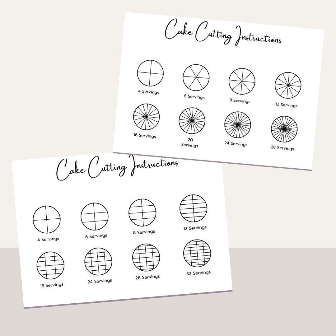 Cake Cutting Guide Cake Care Card Care Instructions Cake Cutting Cake ...