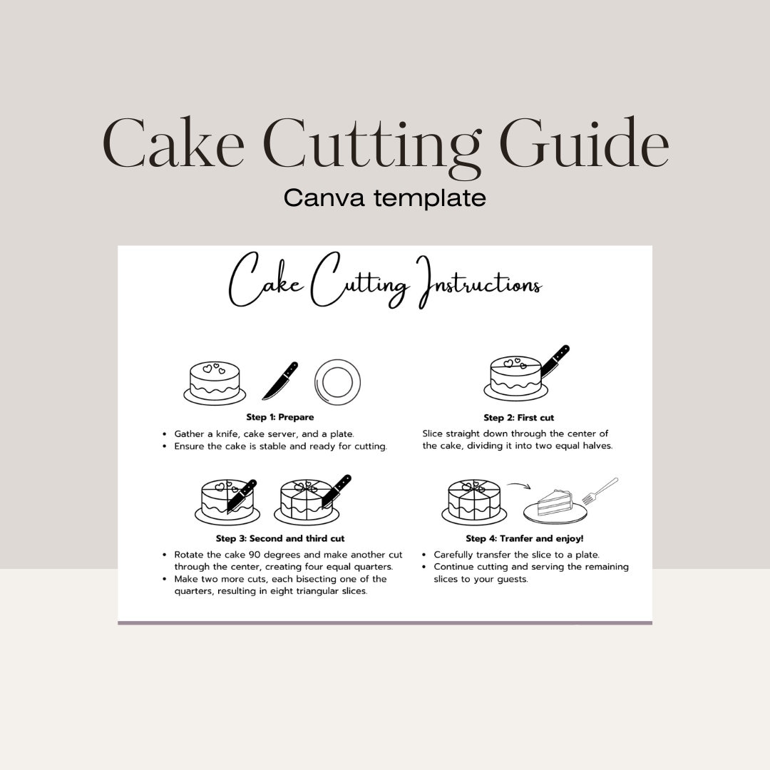 Cake Cutting Guide Cake Care Card Care Instructions Cake Cutting Cake ...
