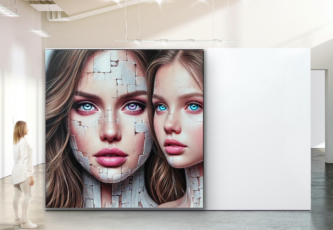 Hyperrealism Canvas Print Depicts Transformation Through Fragmented ...