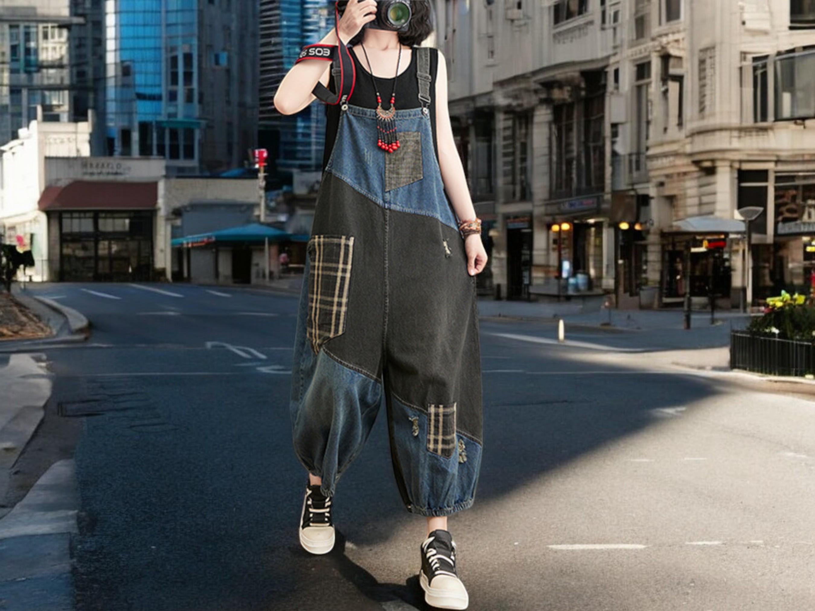 Women's Baggy Overalls Denim | Loose Long Jeans Jumpsuit | Sleeveless ...