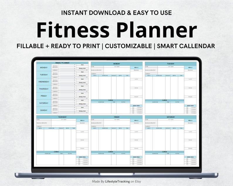 Fitness Planner, Fitness Tracker, Weight Loss Tracker, Workout Tracker ...