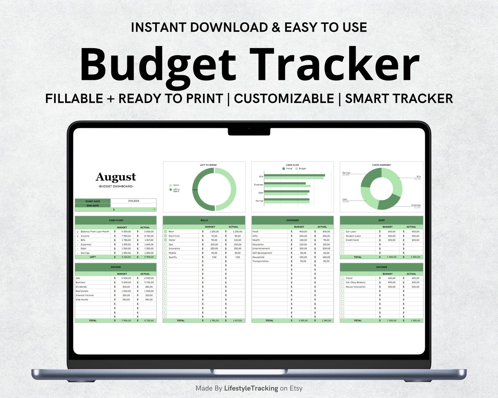 Budget Tracker Budget Planner Beginner Budget Budget Spreadsheet ...
