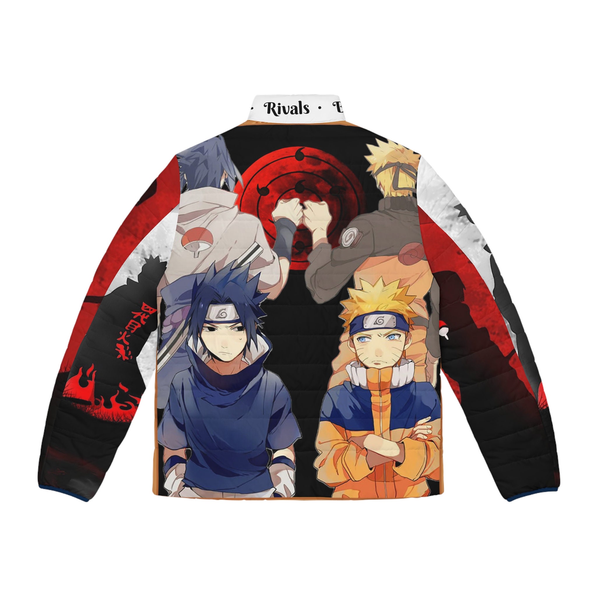 Anime Puffer Jacket, Naruto and Sasuke Friends Rivals Brothers Coat ...
