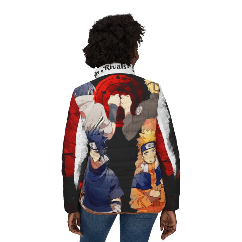 Anime Puffer Jacket, Naruto Sasuke Uzimaki Uchiha Friends Rivals ...